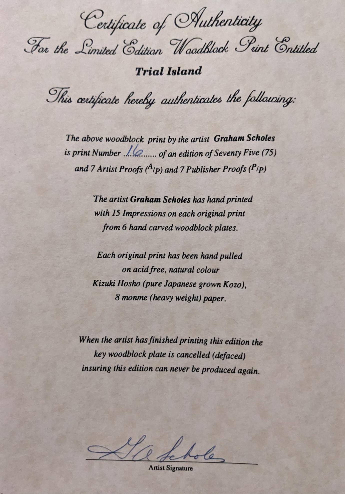 TRIAL LIGHT – Canadian Art Preservation